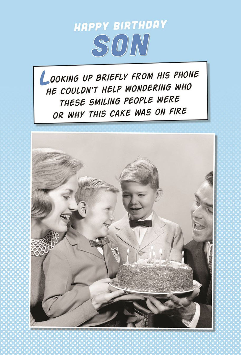 Son birthday card- funny birthday card – Cards Through The Post.com