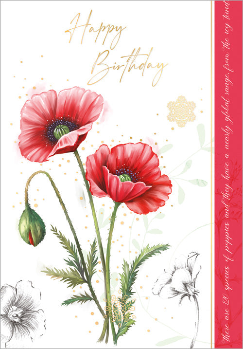 General birthday card - classic flowers – Cards Through The Post.com