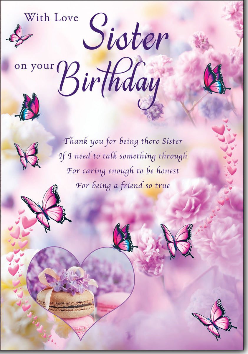 Sister birthday card - sentimental verse – Cards Through The Post.com