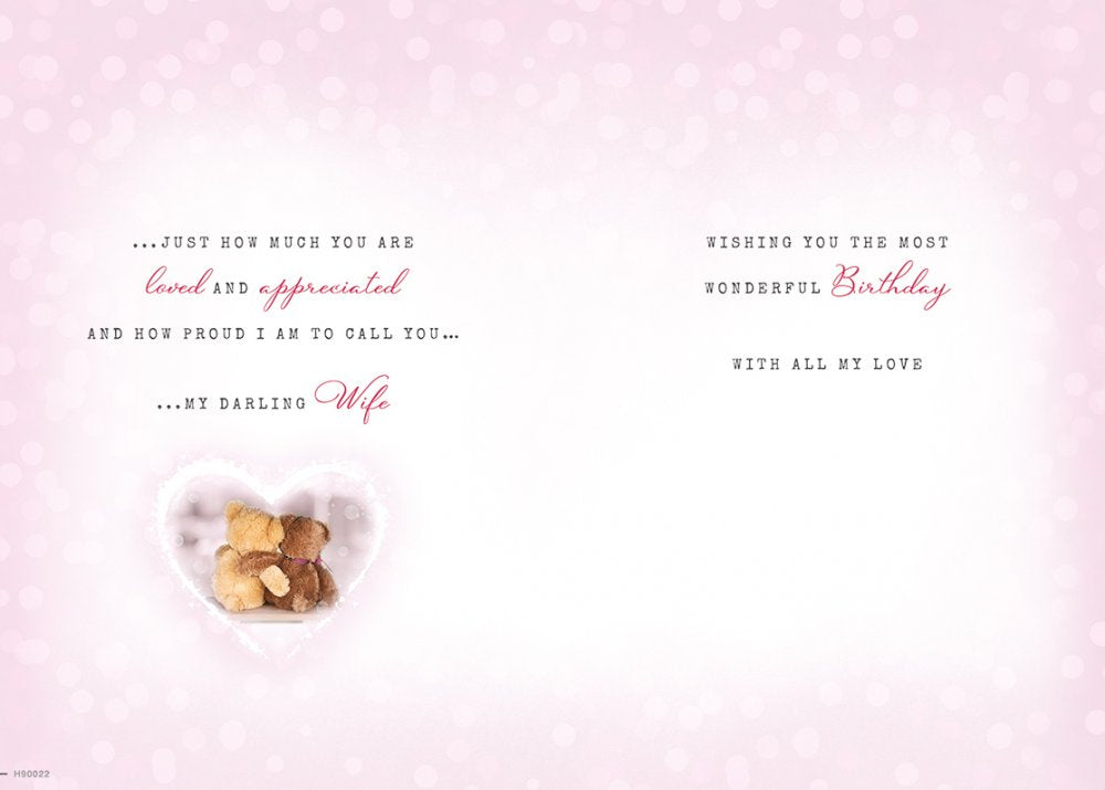 Wife birthday card- cuddling bears – Cards Through The Post.com