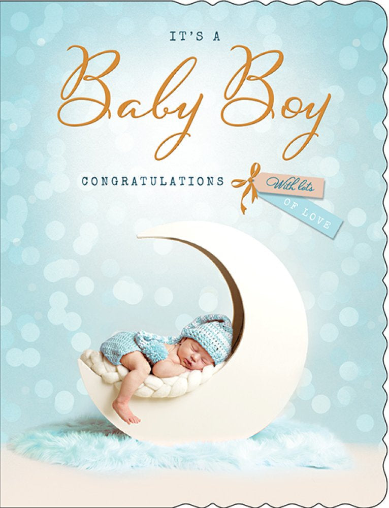 Birth of a baby boy card – Cards Through The Post.com