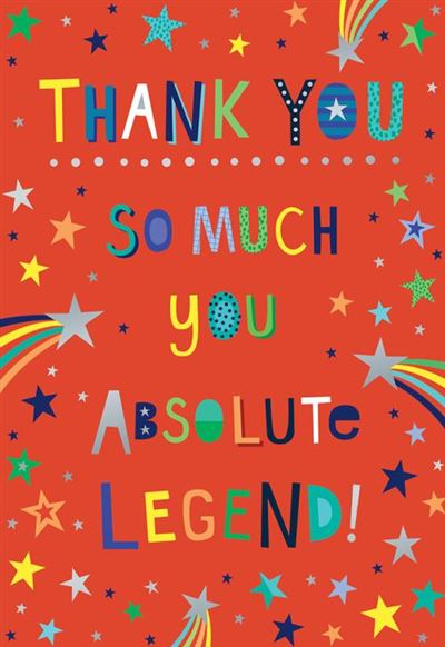 Thank you card- Legend – Cards Through The Post.com