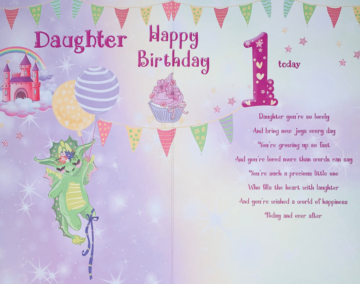 Daughter 1st birthday card – Cards Through The Post.com