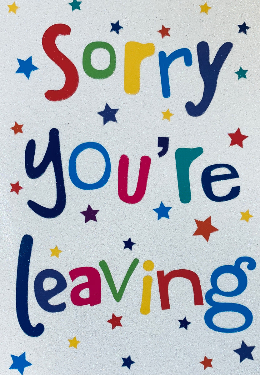 Leaving card bold contemporary text design – Cards Through The Post.com