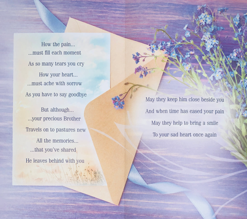 Loss of your Brother sympathy card - caring verse – Cards Through The ...