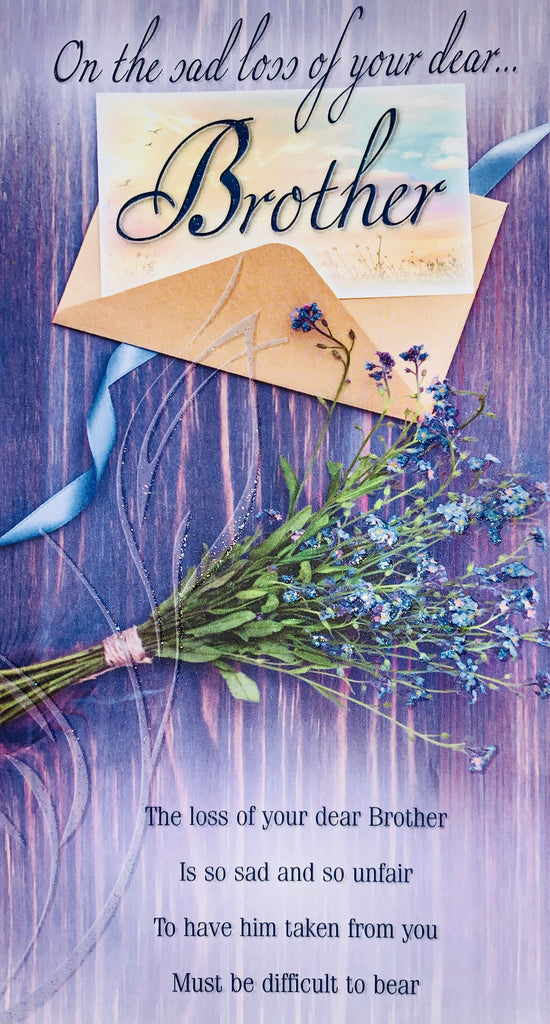 Loss of your Brother sympathy card - caring verse – Cards Through The ...