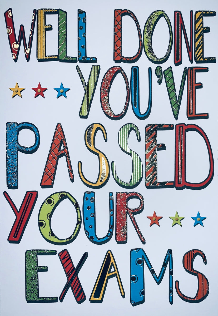 Exam congratulations card modern colourful design – Cards Through The ...