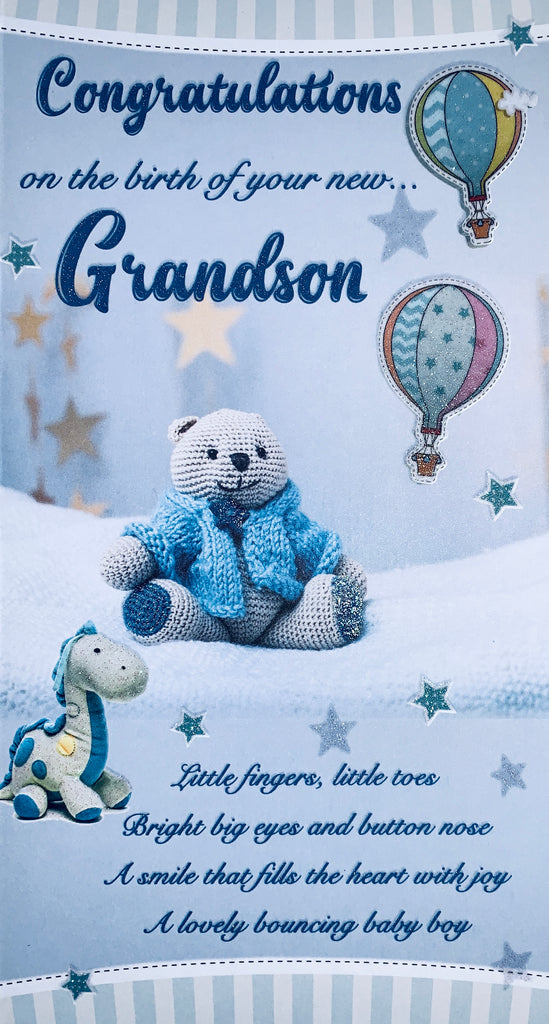 Grandson birth congratulations card – Cards Through The Post.com