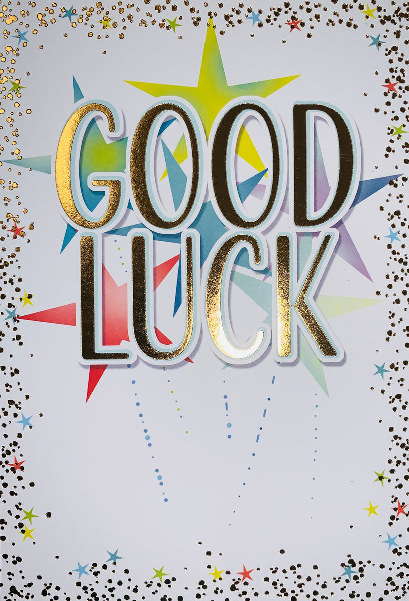 Good luck card modern design – Cards Through The Post.com