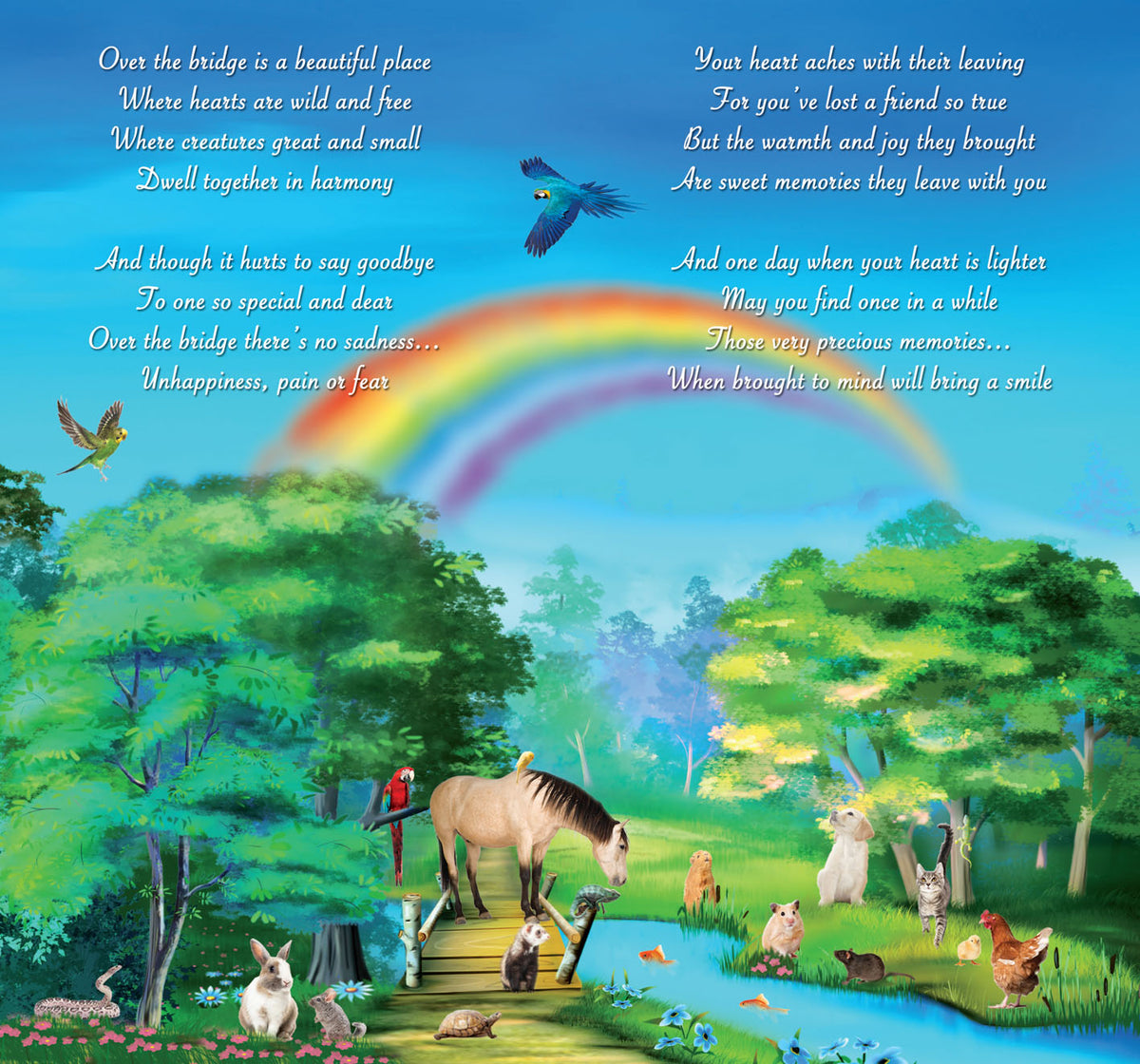 Sympathy card -loss of your pet- over the bridge poem – Cards Through ...
