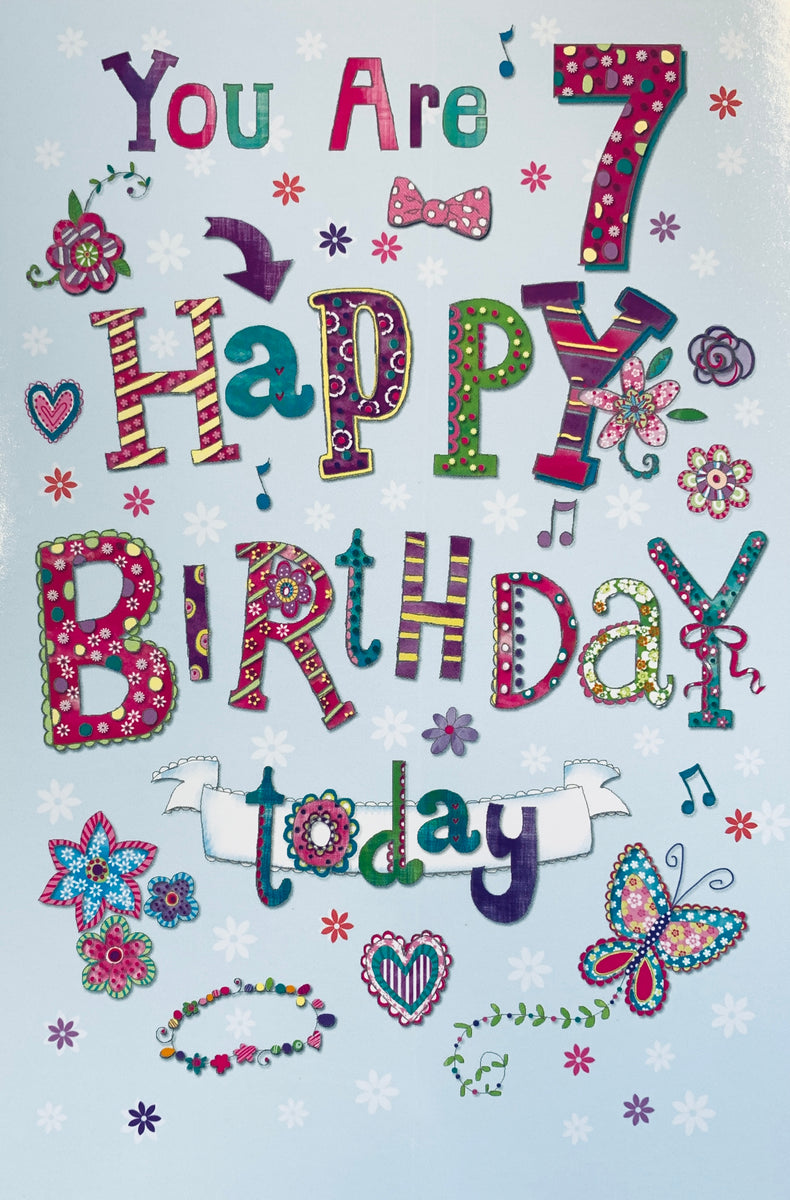 Age 7 birthday card – Cards Through The Post.com
